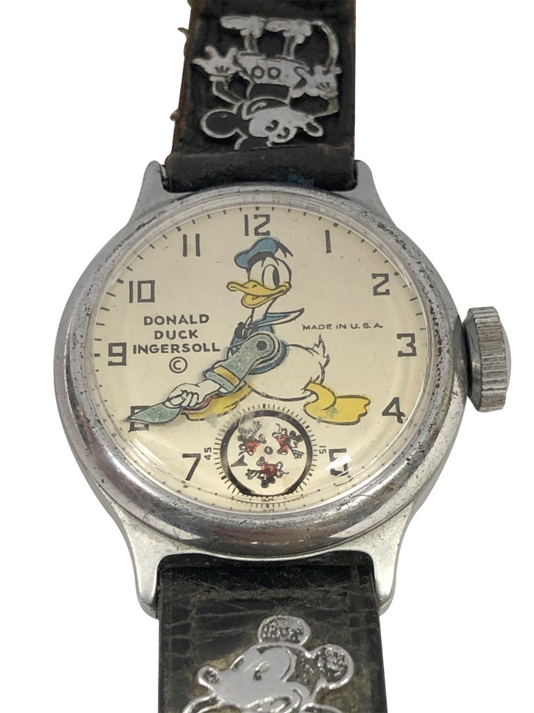 1930s Donald Duck Ingersoll Rare Mechanical Wristwatch For Sale at ...
