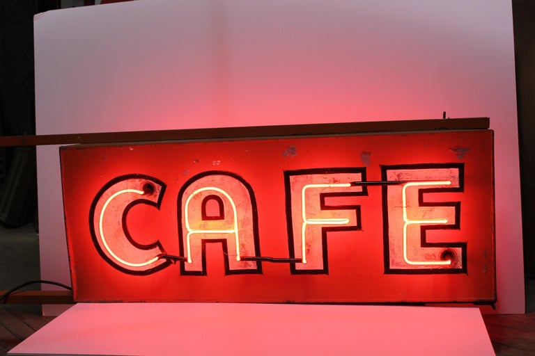 1930s Double Sided Neon Sign CAFE For Sale at 1stDibs | cafe neon sign ...
