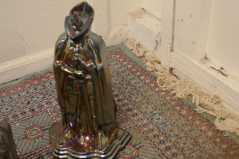 1930's Enamelled Knight Fireside Companion Set and Matching Fender For ...