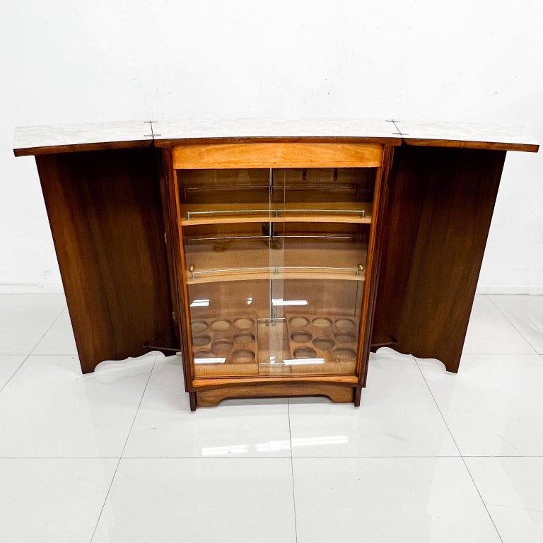1930s Exquisite English Art Deco Cocktail Dry Bar Burlwood and Walnut ...