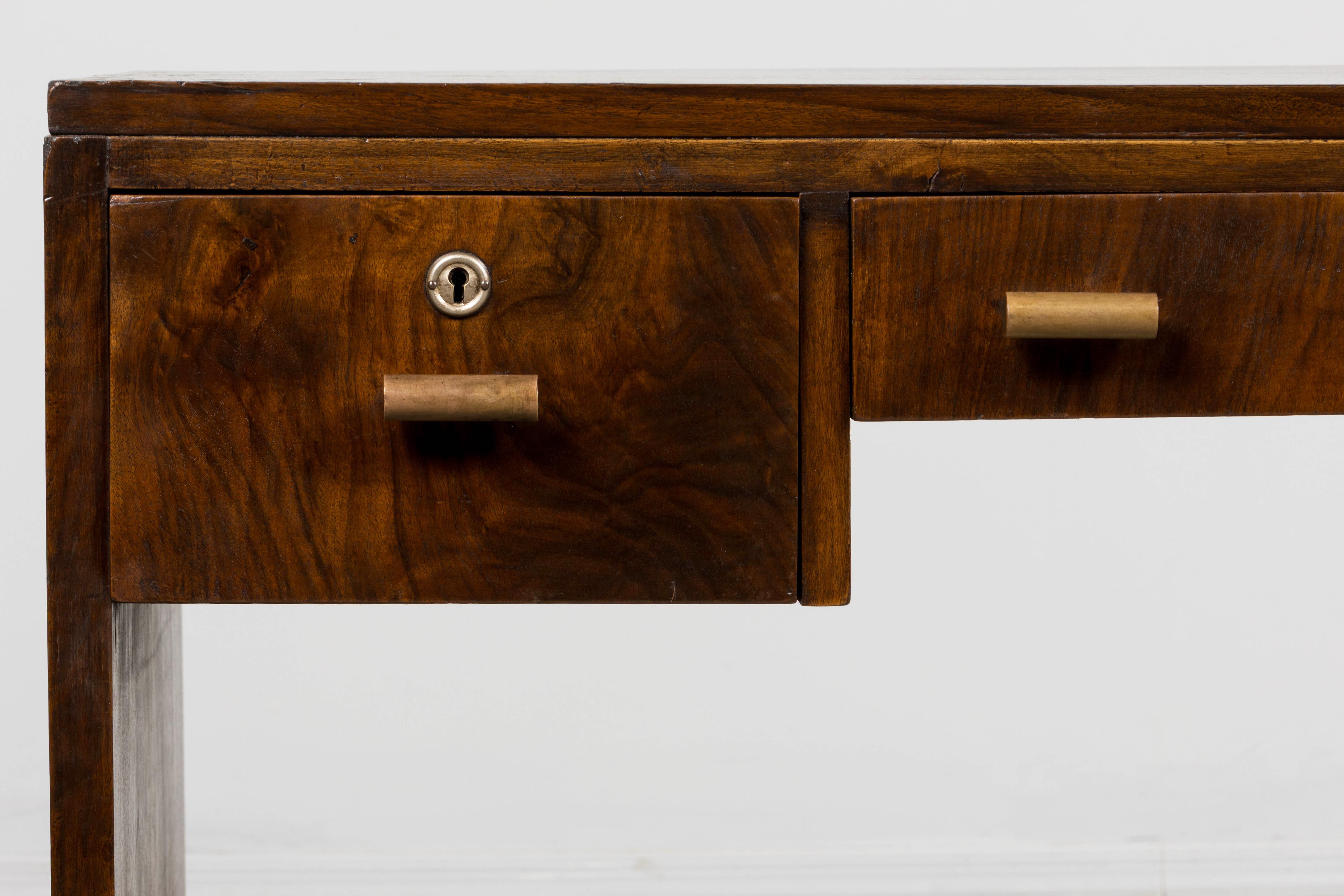 French Art Deco Walnut Writing Desk, Hand-Crafted, Paris, 1930s For ...