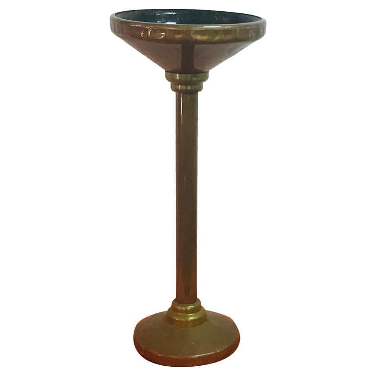 1930s French Copper and Brass Christian Standing Bowl/Vintage Church ...