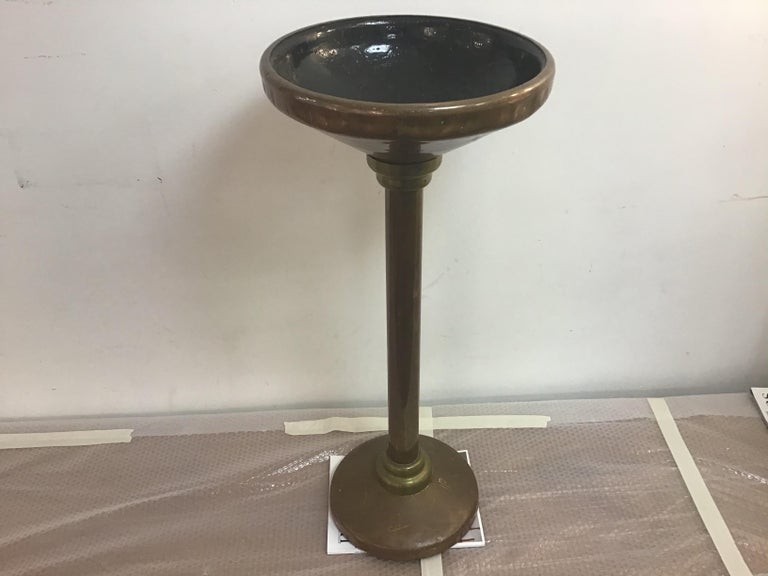 1930s French Copper and Brass Christian Standing Bowl/Vintage Church ...