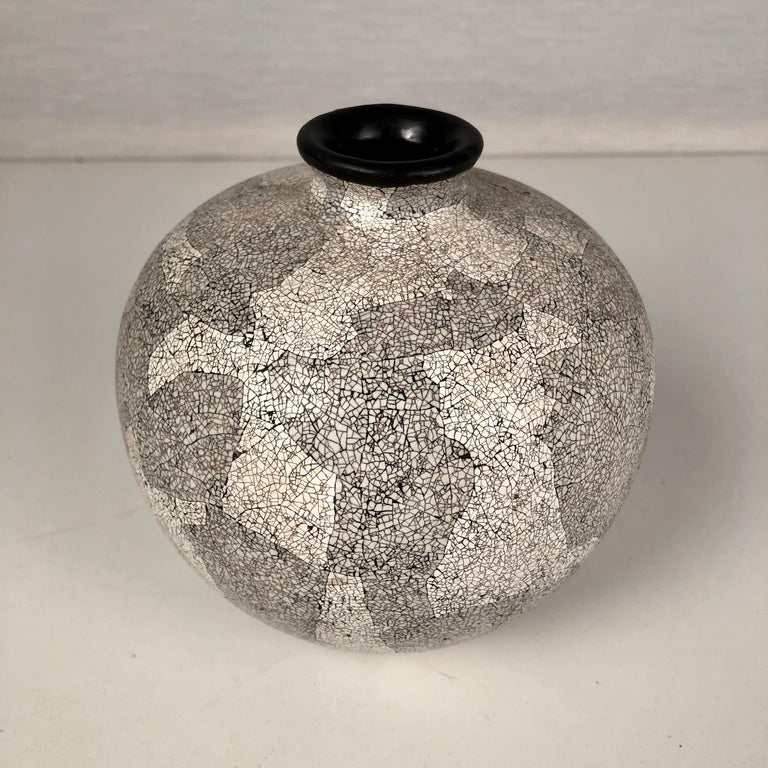 1930's French Eggshell Lacquered Vase For Sale at 1stDibs