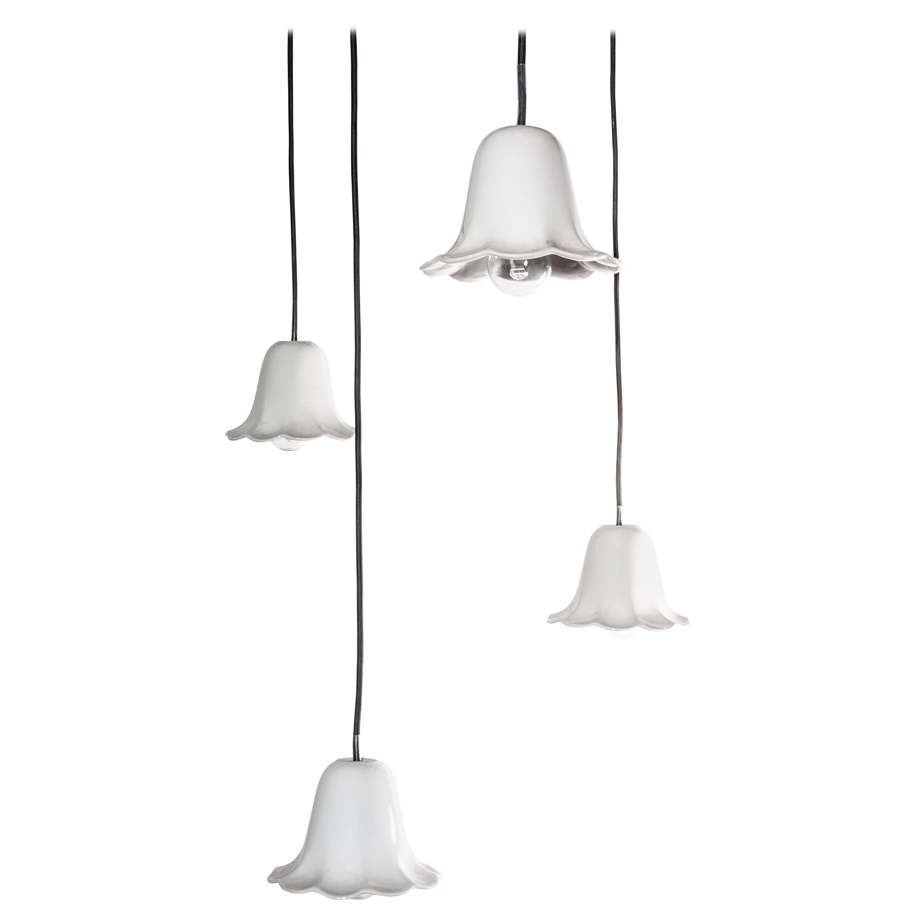 1930s French Fine Ceramic Ceiling Pendant Lamps/Lights, New Old Stock ...