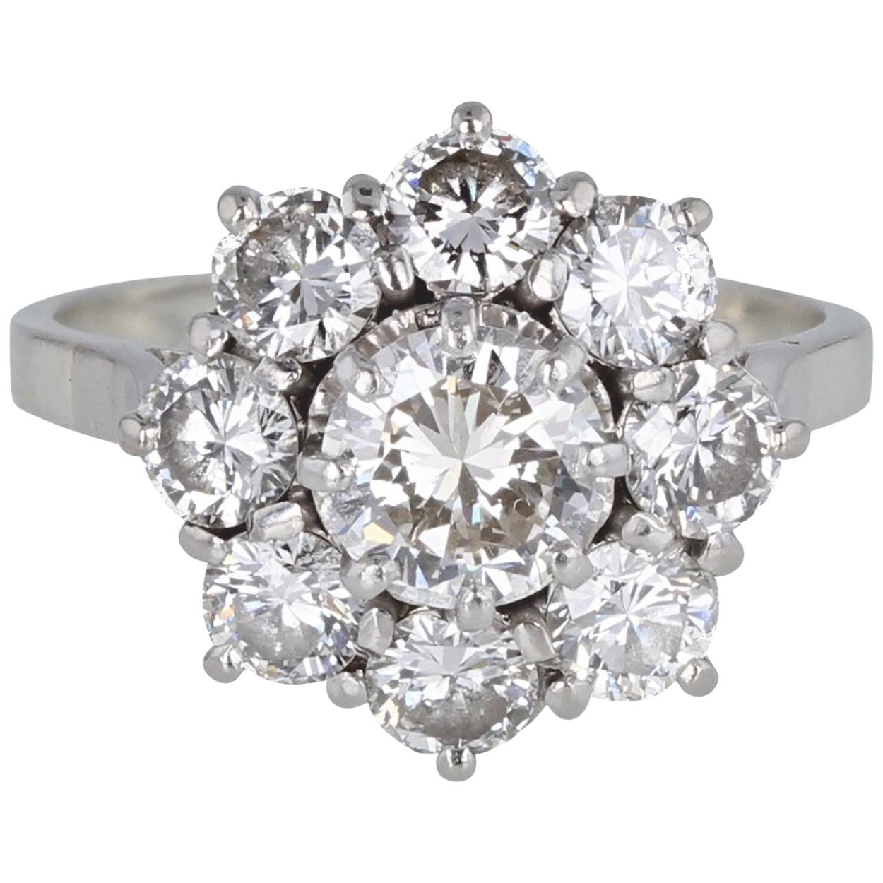 CARTIER 1930's Diamond Cluster Ring at 1stDibs