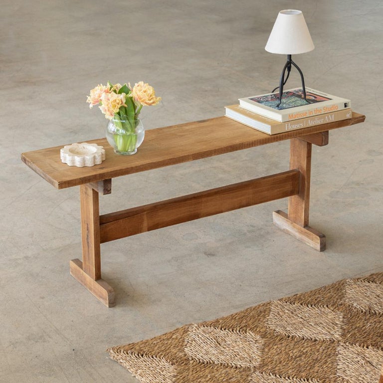 1930's French Provincial Oak Bench at 1stDibs