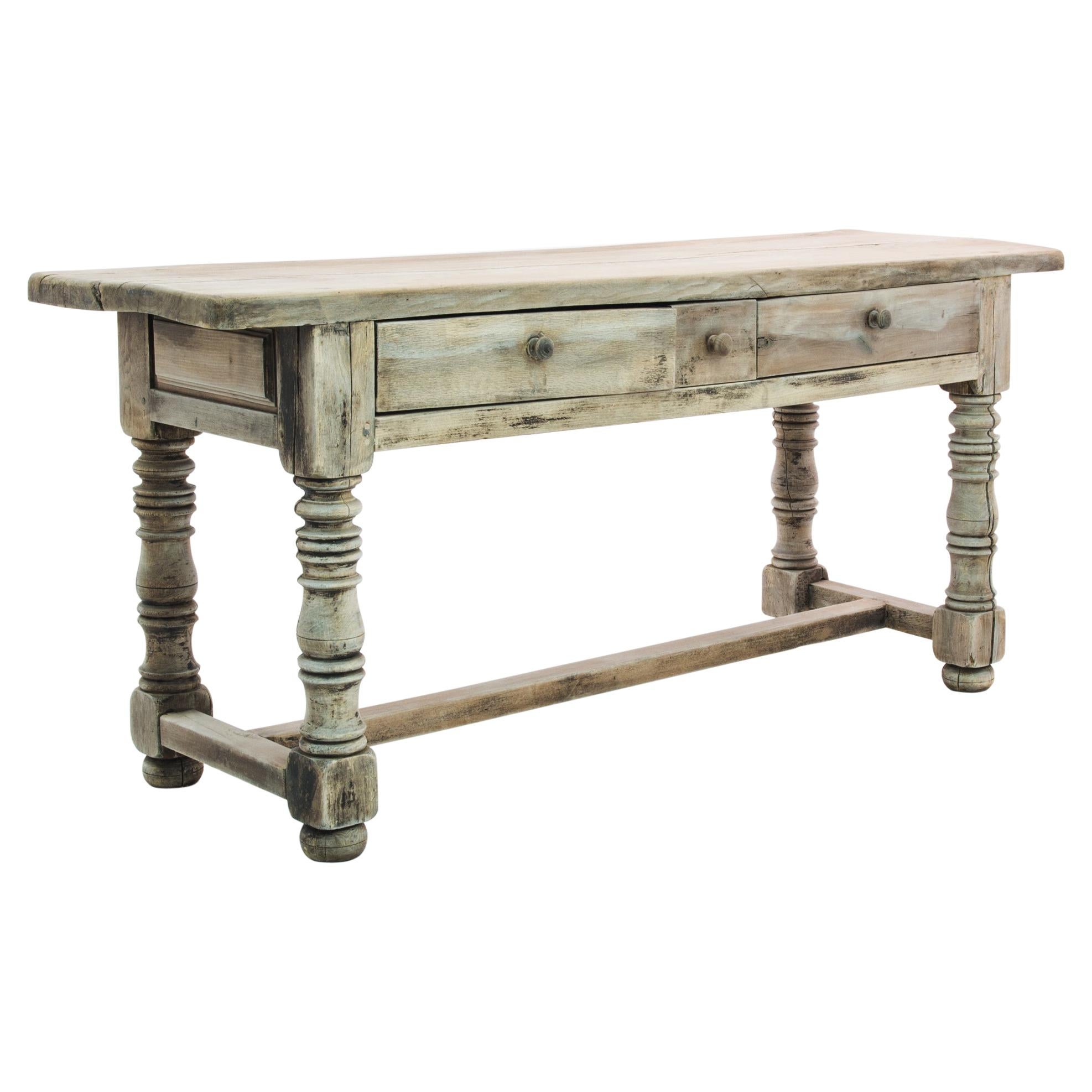 1930s French Two-Drawer Farm Table at 1stDibs