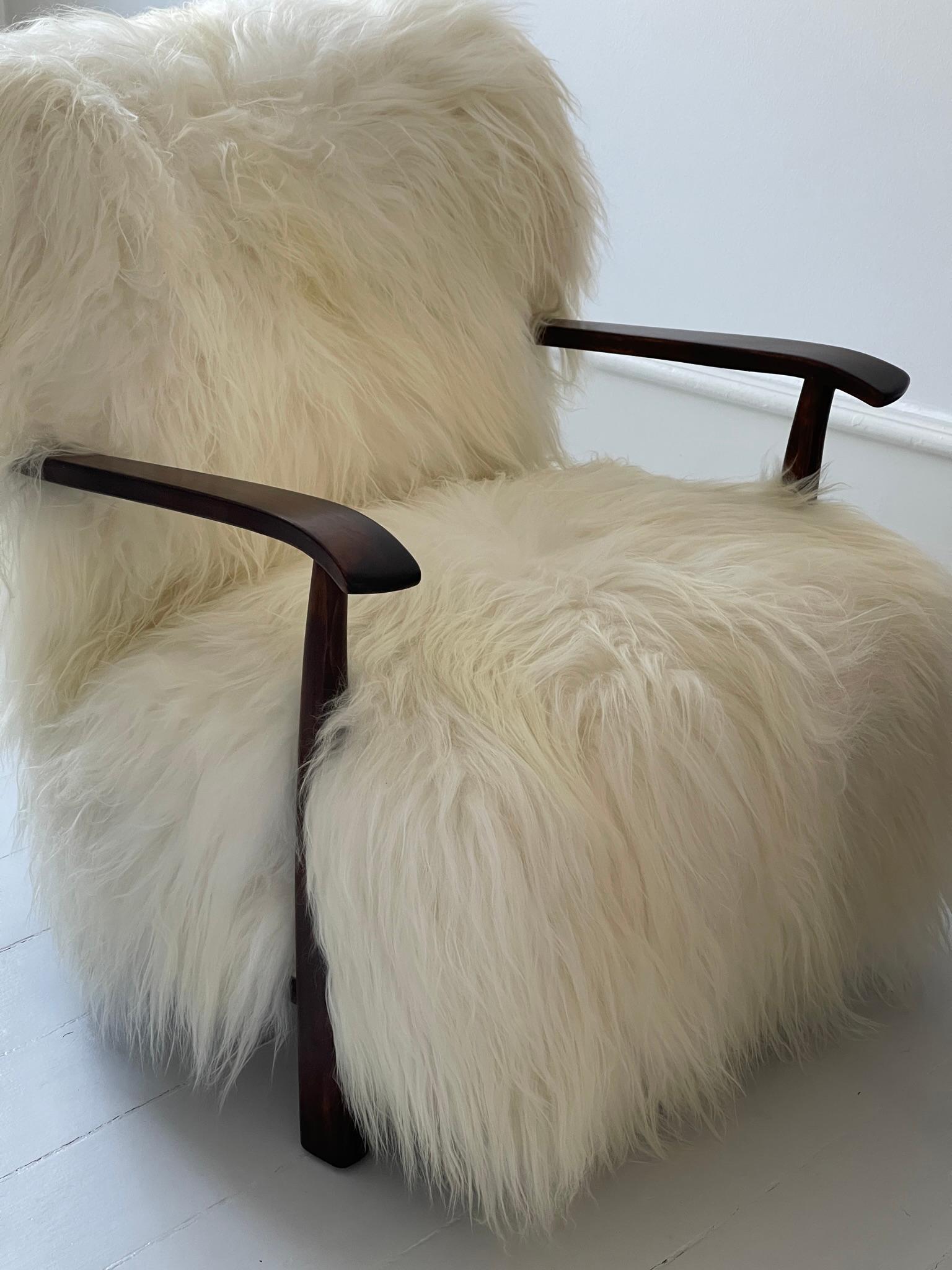 1930s Fritz Hansen Easy Chair in Stained Beech Frame Upholstered ...