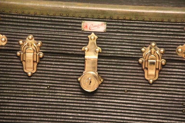 1930s Green Canvas "Cube Shape" French Hat Trunk by Cosmopolitan at 1stDibs
