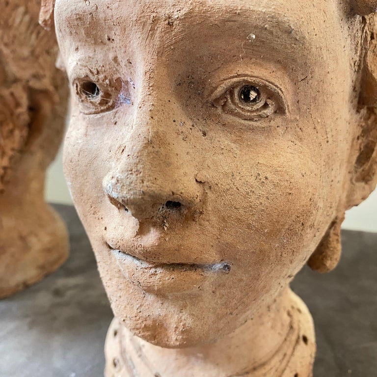1930s Hand-Crafted Terracotta Sicilian Moro Head Vases at 1stDibs