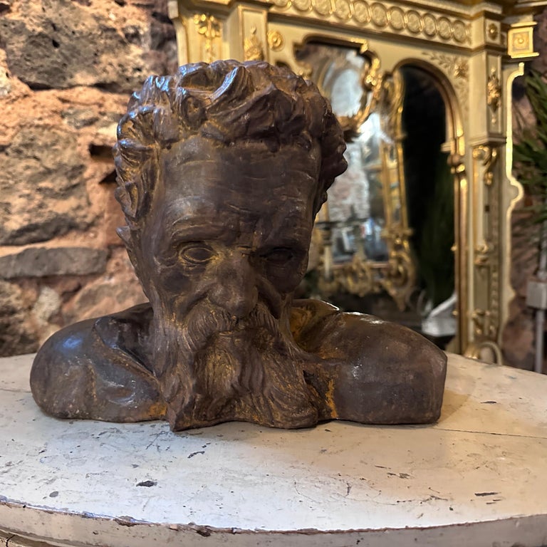 1930s Hand-crafted Terracotta Sicilian Sculpture of an Old Man Bust For ...