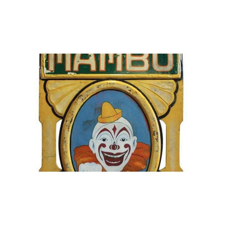 1930s Hand-Painted Carnival Ride Yellow Panel For Sale at 1stDibs