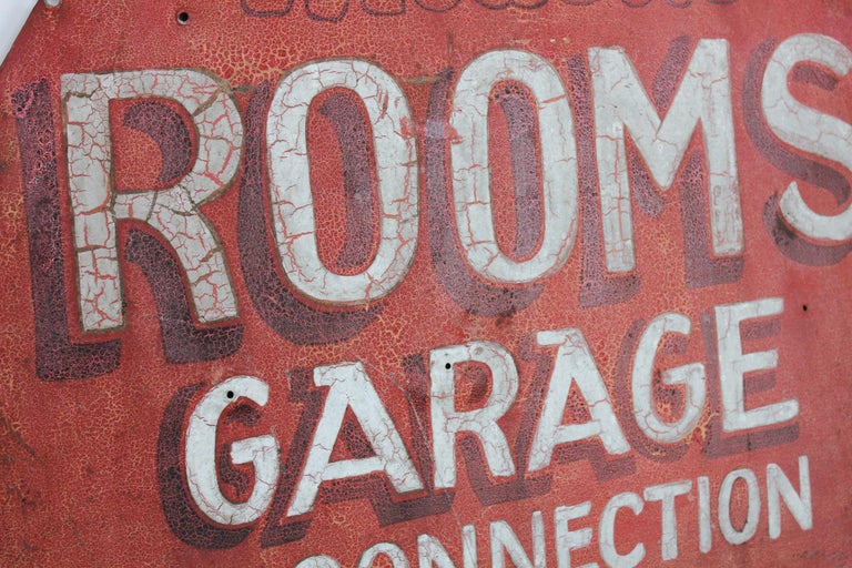 1930s Hand Painted Double Sided Tin Sign at 1stDibs