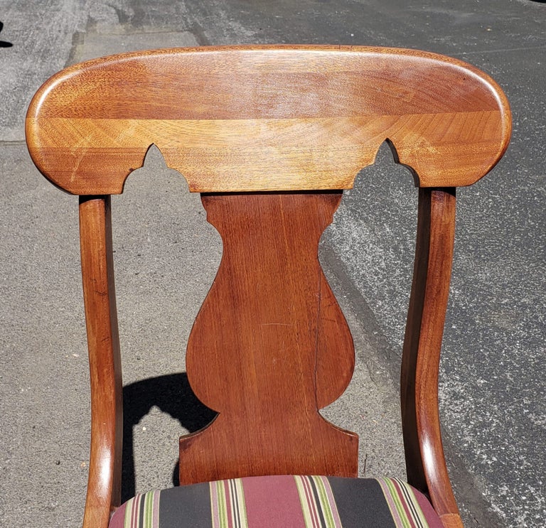 1930s Hickory Chair Empire Klismos Mahogany and Upholstered Seat Side ...
