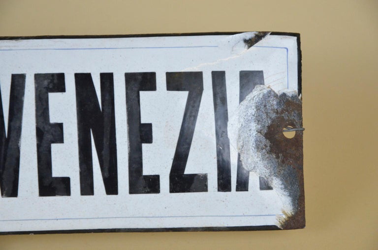 1930s Italian Enamel Metal Insurance Sign "Assicurazioni Venezia" For ...