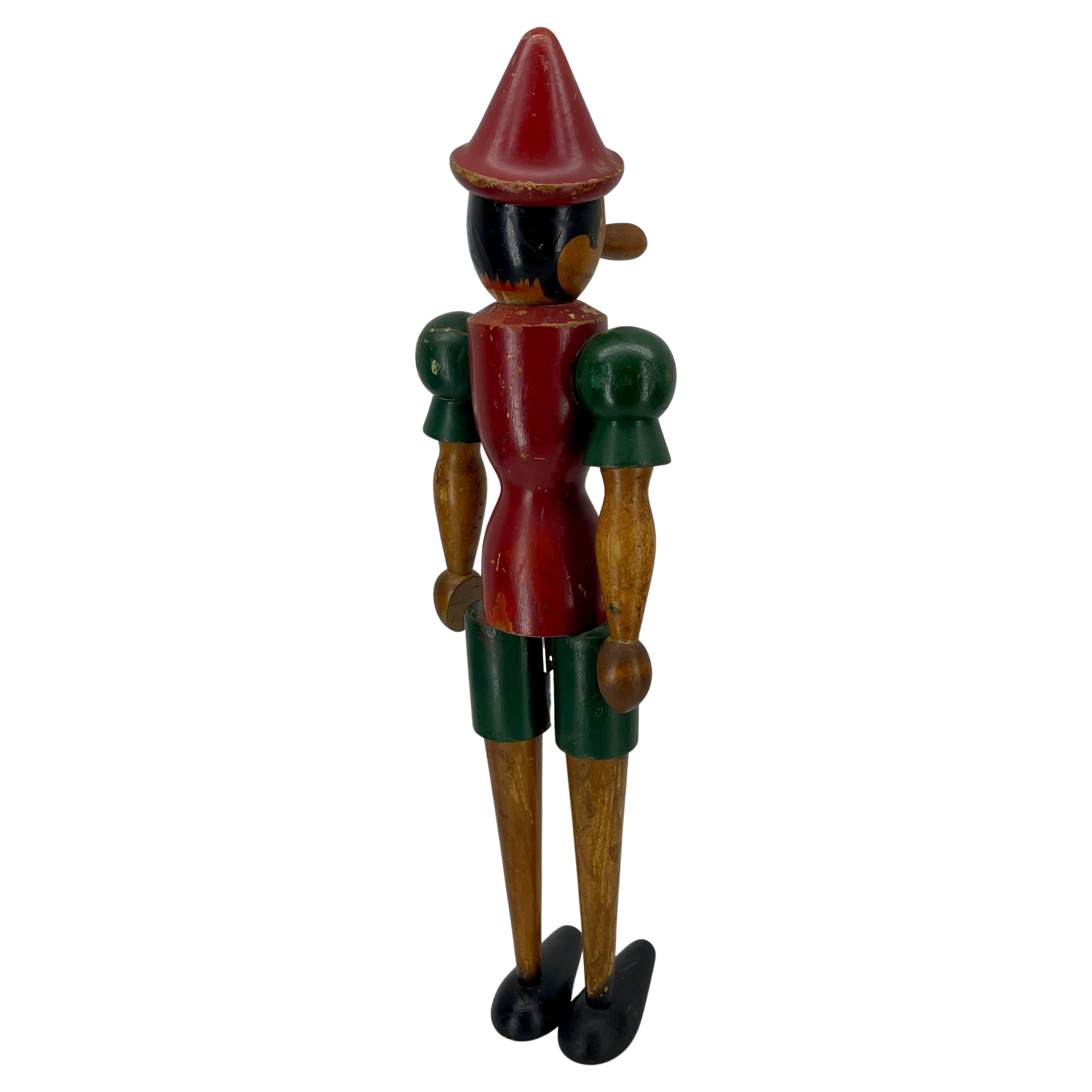 Early 1950’s Italian Wood Pinocchio Folk Art Toy Sculpture For Sale at ...