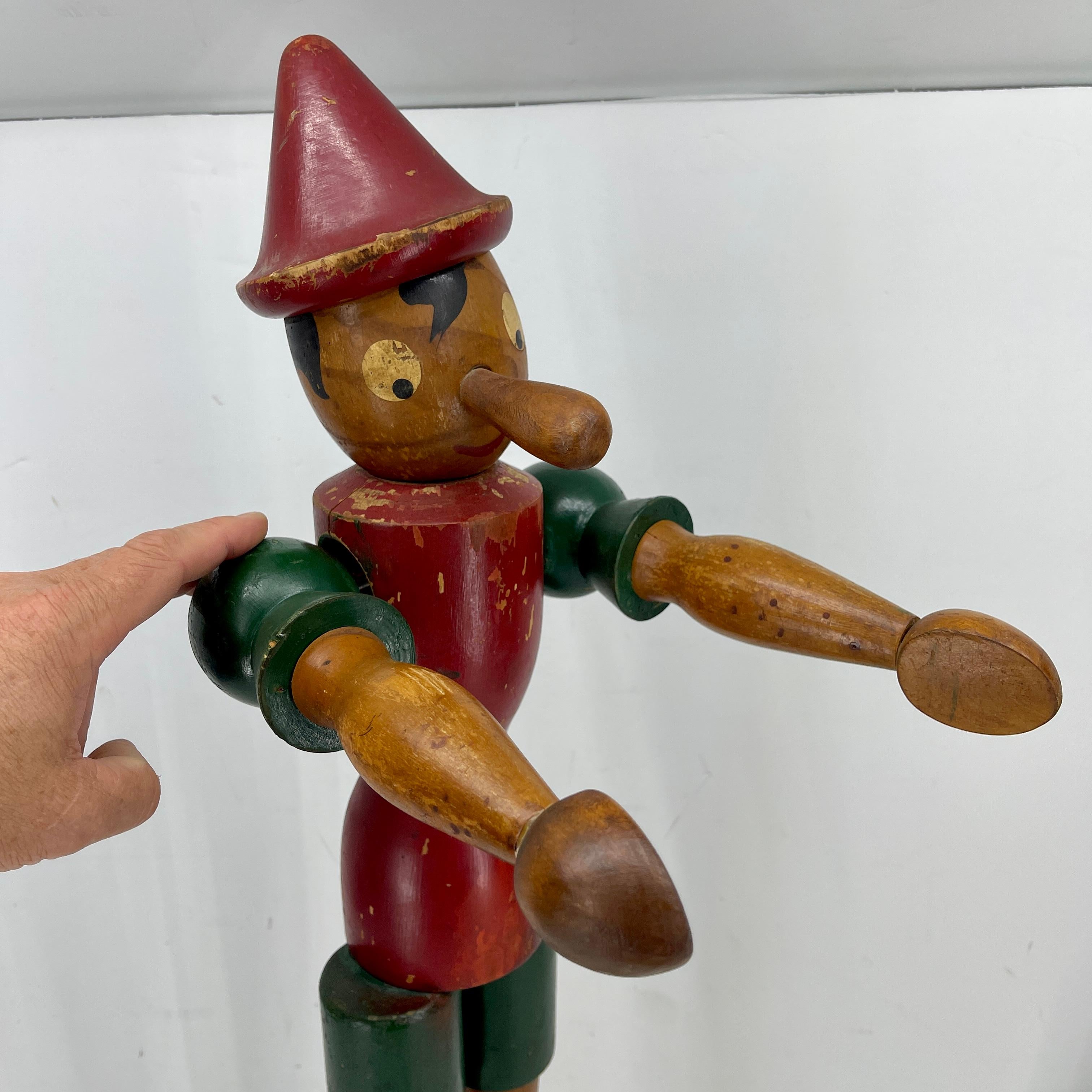 Early 1950’s Italian Wood Pinocchio Folk Art Toy Sculpture For Sale at ...