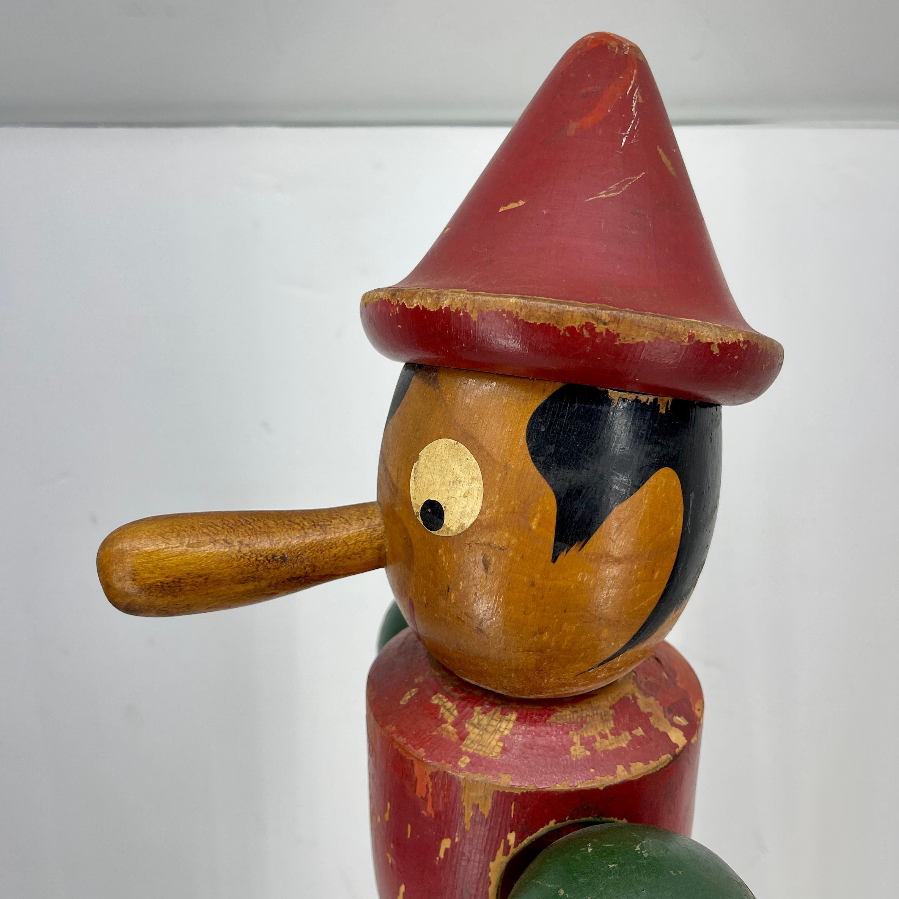 Early 1950’s Italian Wood Pinocchio Folk Art Toy Sculpture For Sale at ...