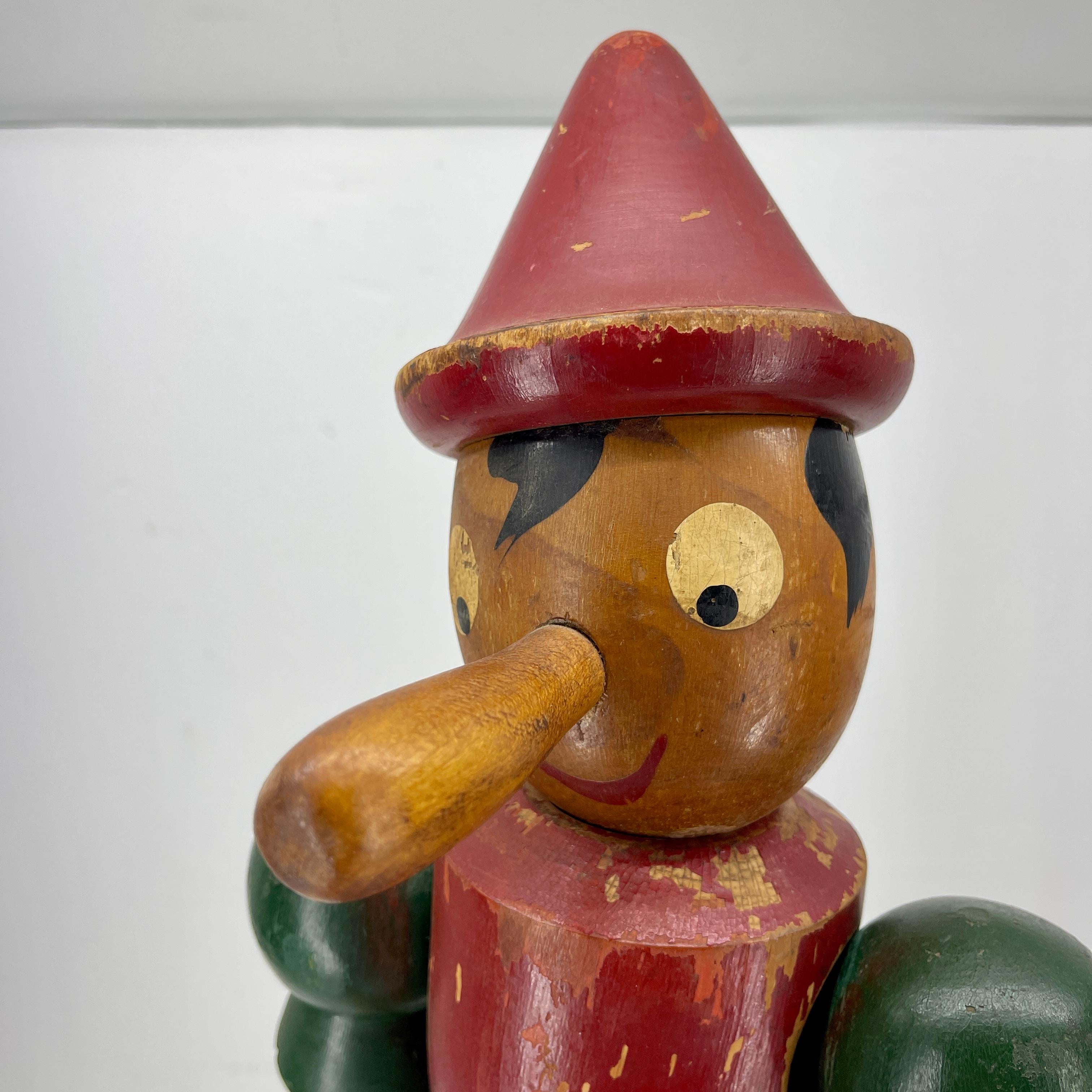 Early 1950’s Italian Wood Pinocchio Folk Art Toy Sculpture For Sale at ...