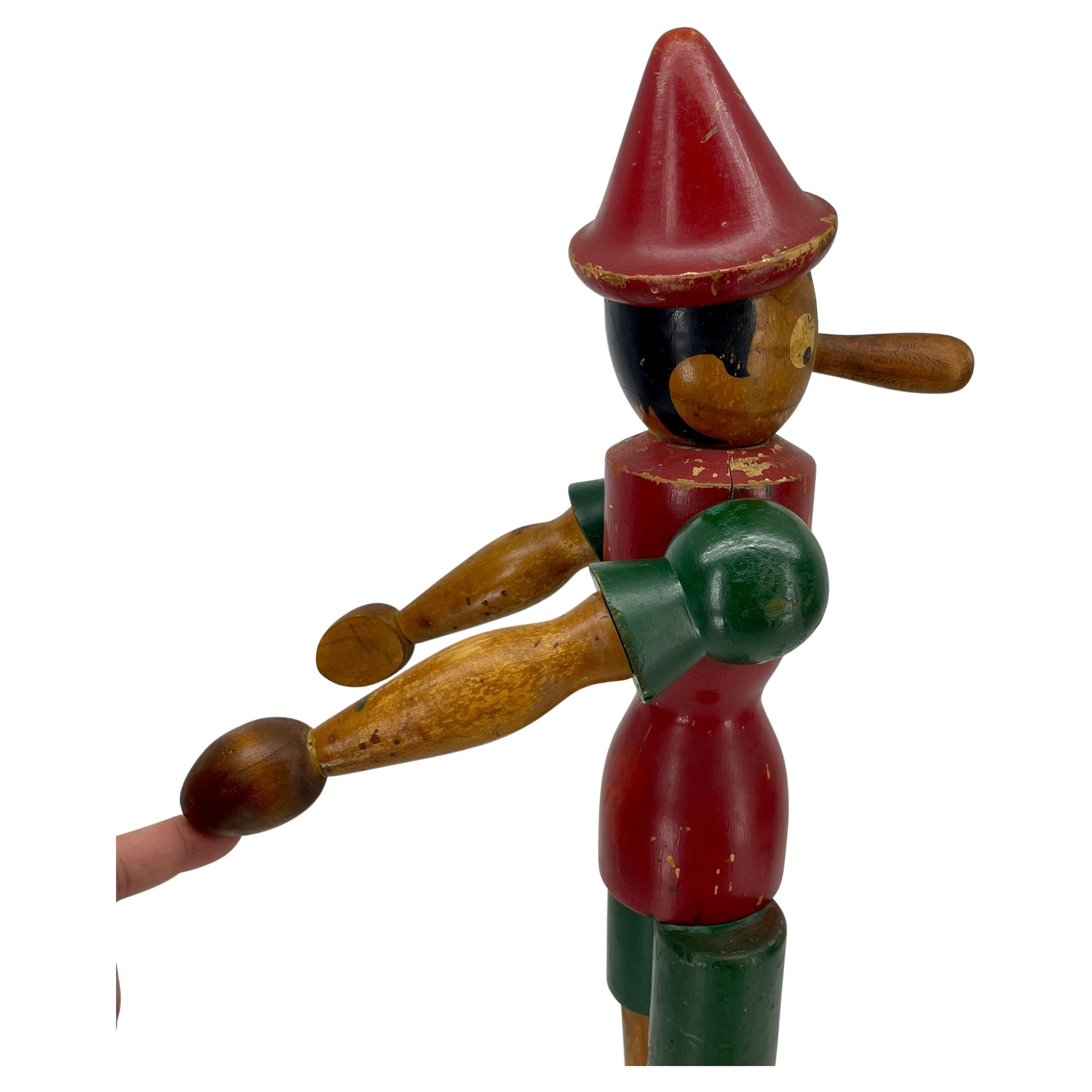 Early 1950’s Italian Wood Pinocchio Folk Art Toy Sculpture For Sale at ...