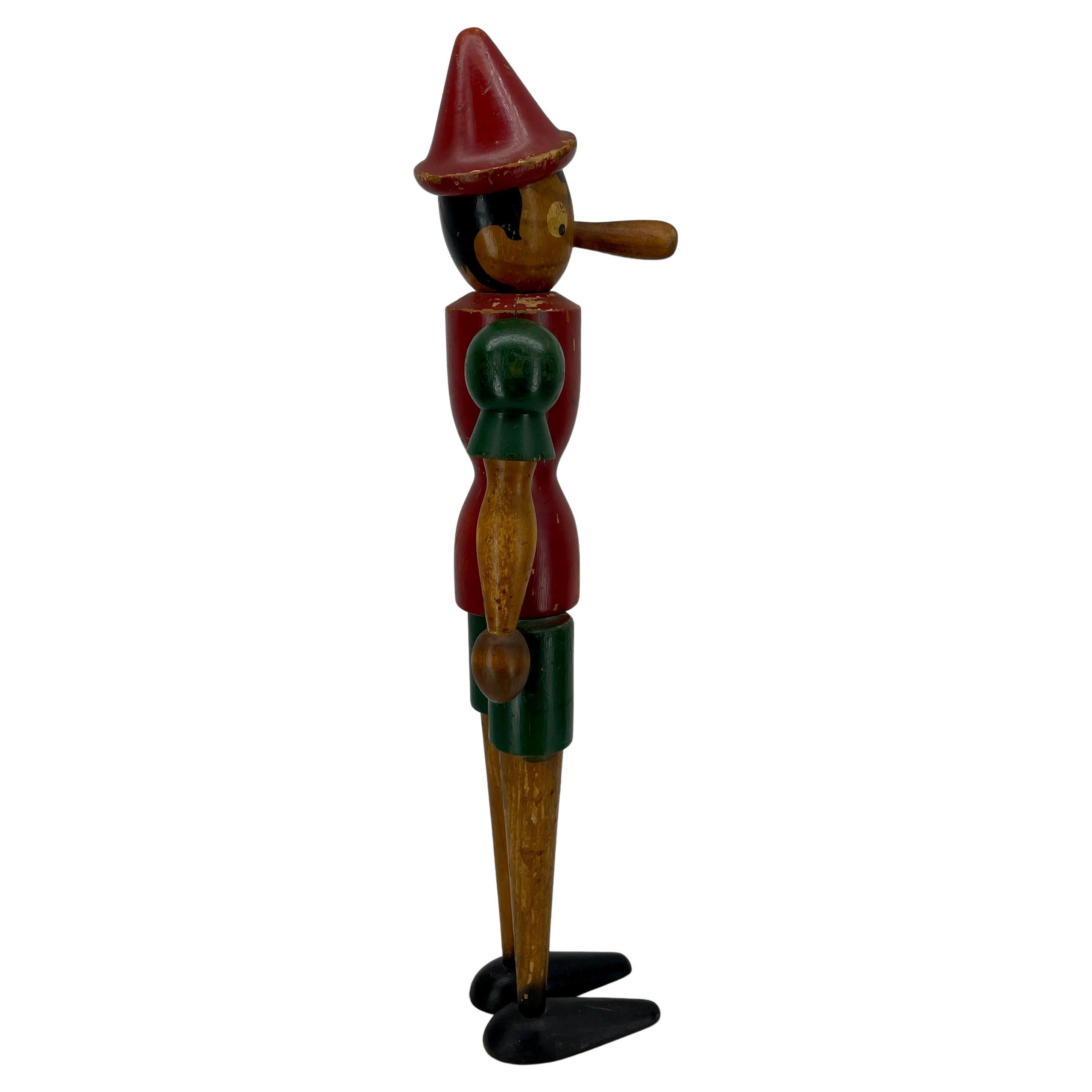 Early 1950’s Italian Wood Pinocchio Folk Art Toy Sculpture For Sale at ...