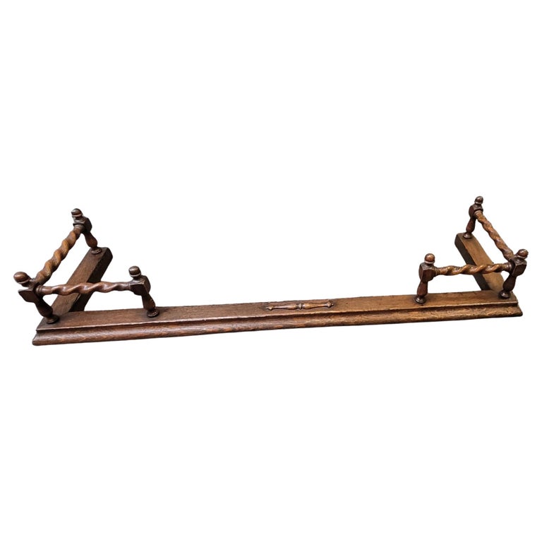 1930s, Jacobean Style Barley Twist Oak Fire Fender And Fire Screen For ...