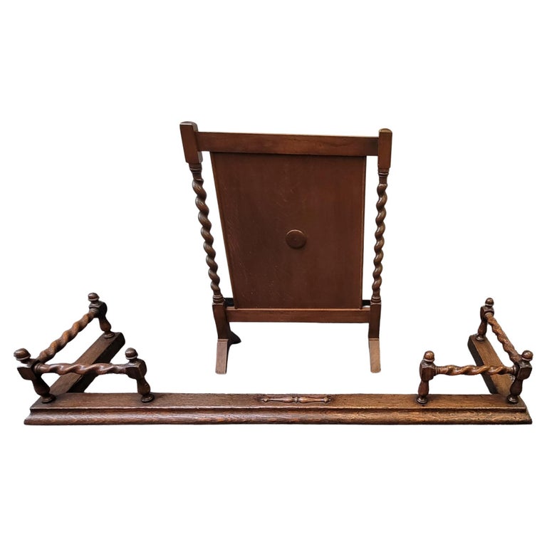 1930s, Jacobean Style Barley Twist Oak Fire Fender And Fire Screen For ...