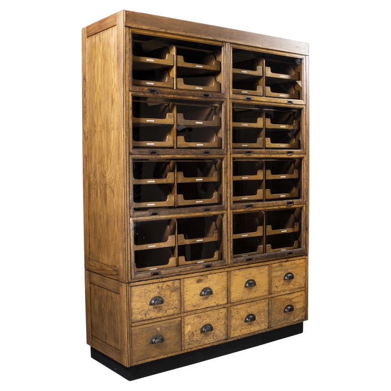 1930's Large Glazed Haberdashery Cabinet, Up and over Doors at 1stDibs ...