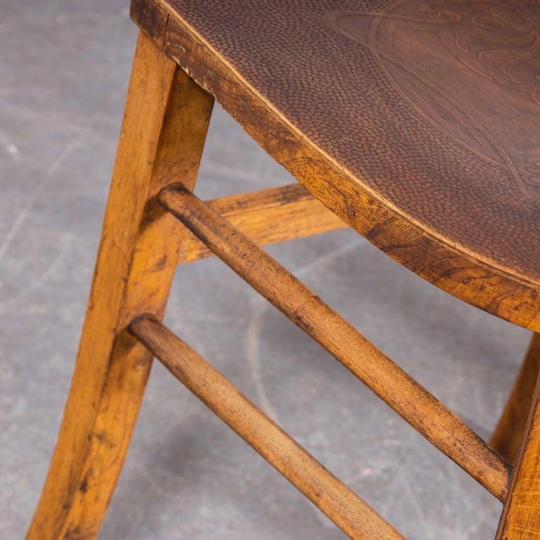 1930s Luterma Embossed Seat Bentwood Dining Chair, Set of Four For Sale ...