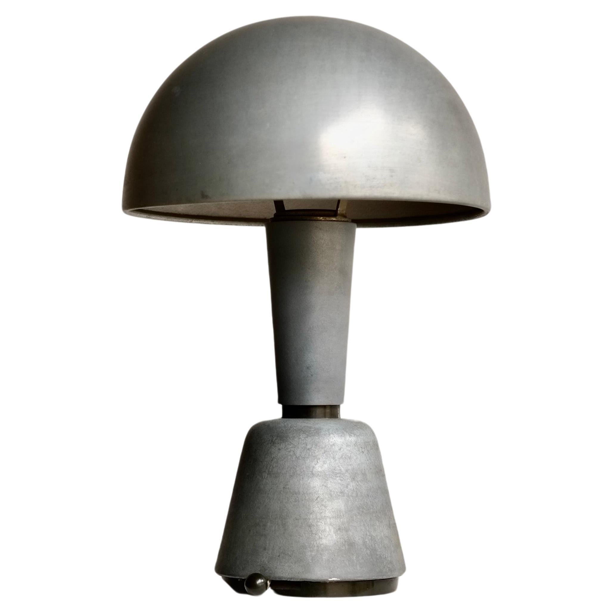 1930's Rare Parcel-Silvered Art Deco Bauhaus Mushroom Style Desk Lamp ...