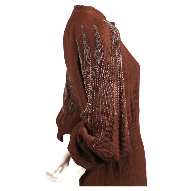 1930's MAINBOCHER PARIS crepe dress with beaded sleeves at 1stDibs