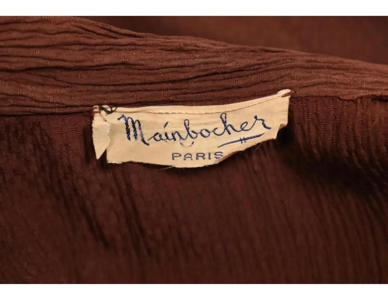 1930's MAINBOCHER PARIS crepe dress with beaded sleeves at 1stDibs