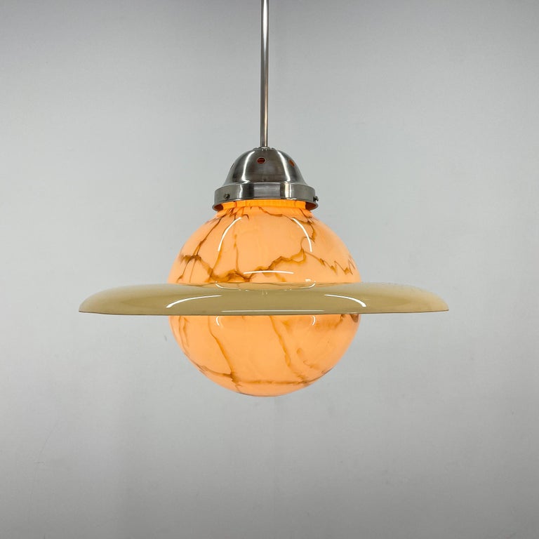 1930's Marble Glass Saturn Pendant For Sale at 1stDibs