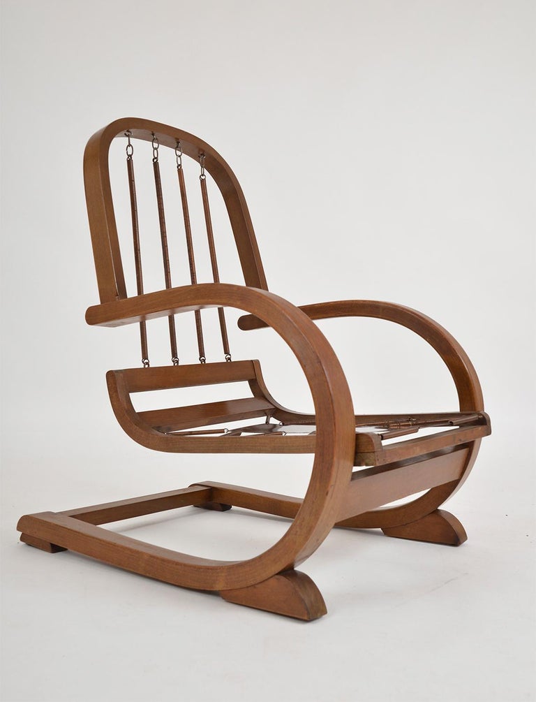 1930s Modernist Famulus Armchair by JP Hully English Art Deco Birch ...