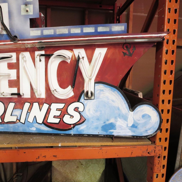 1930s Neon Sign - Ocean Liner - Travel Agency at 1stDibs