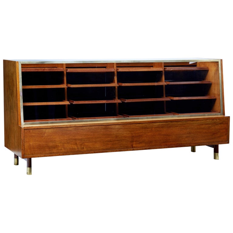 1930's Oak and Teak Glazed Haberdashery Display Cabinet For Sale at 1stdibs