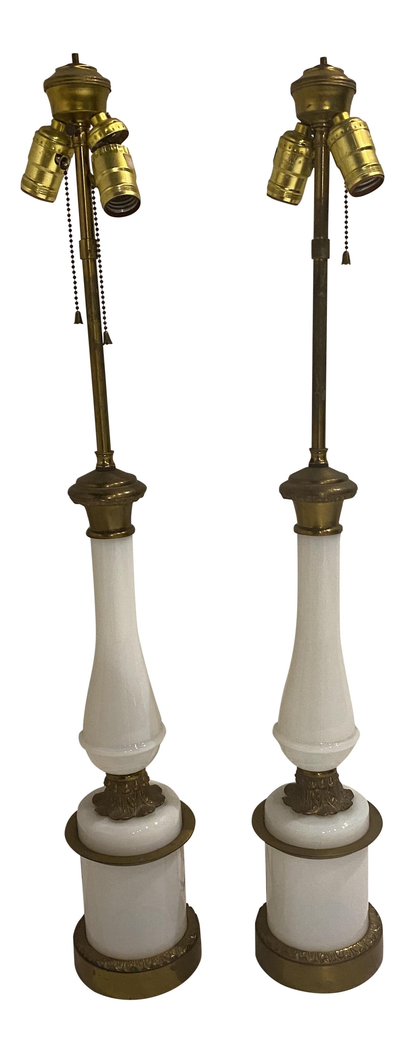 1930s Opaline Glass Table Lamps For Sale at 1stDibs