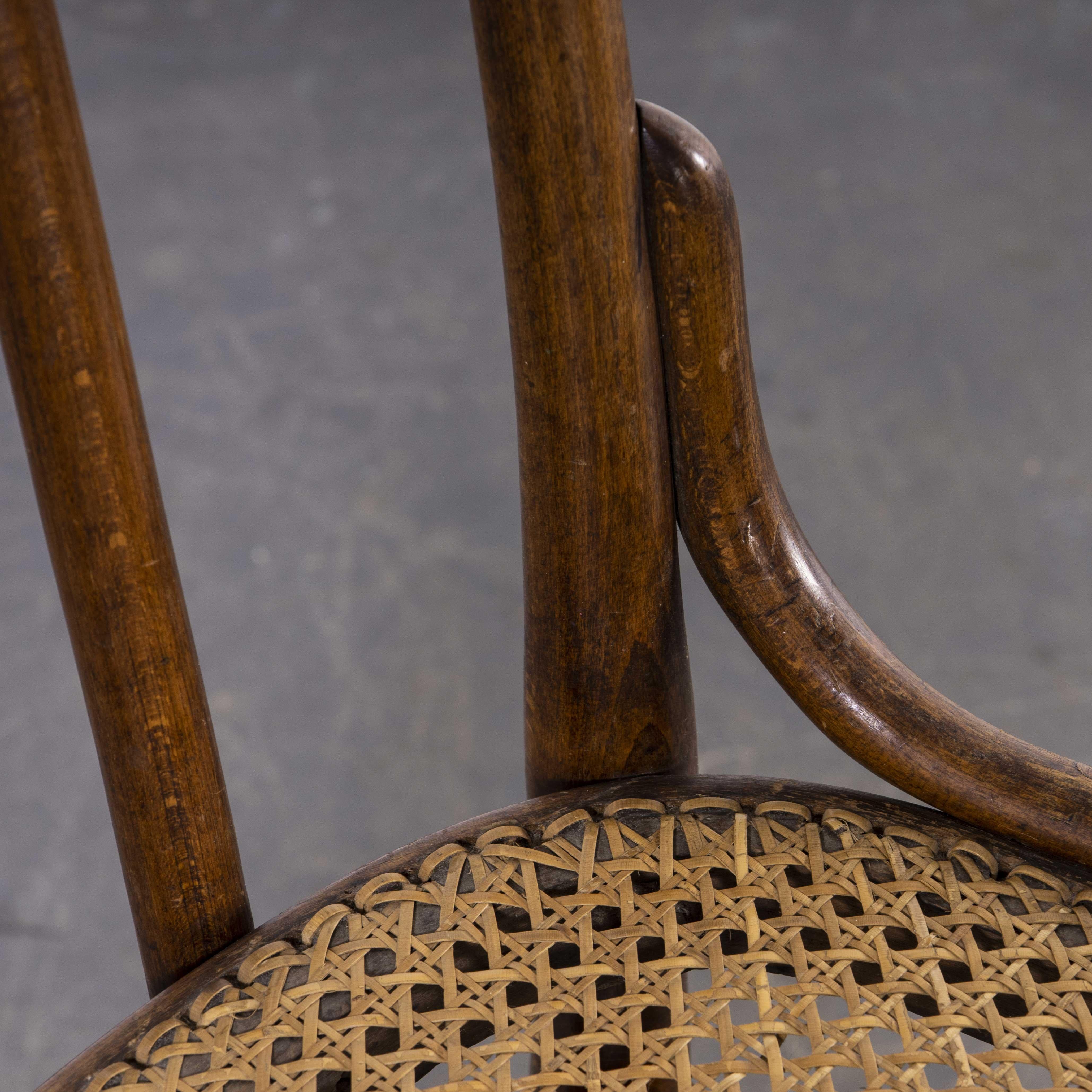 1930's Original Cane Seated Thonet Chairs, Set of Four at 1stDibs
