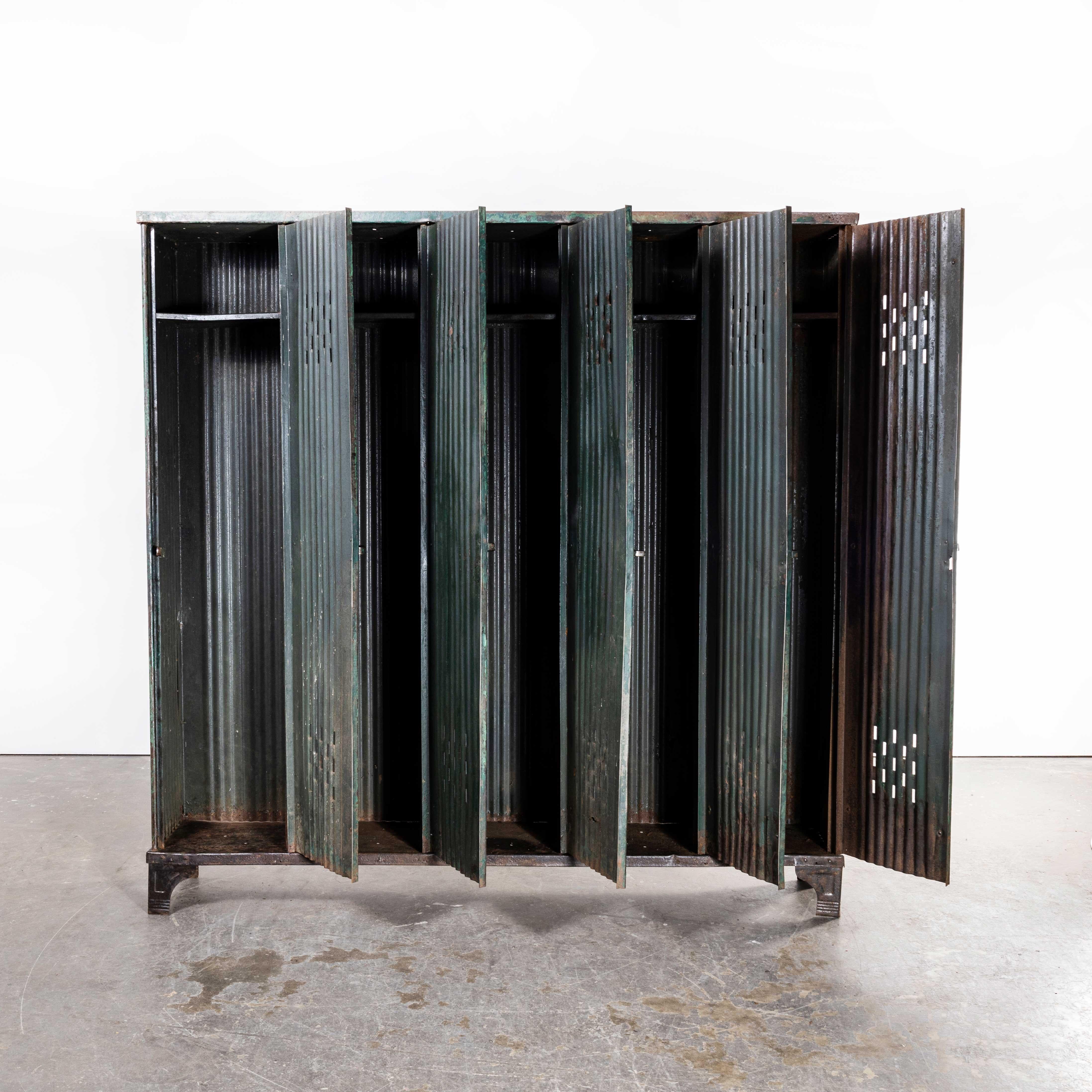 1930s Original Forge De Strasbourg, Strafor, Green Five Door Locker at ...