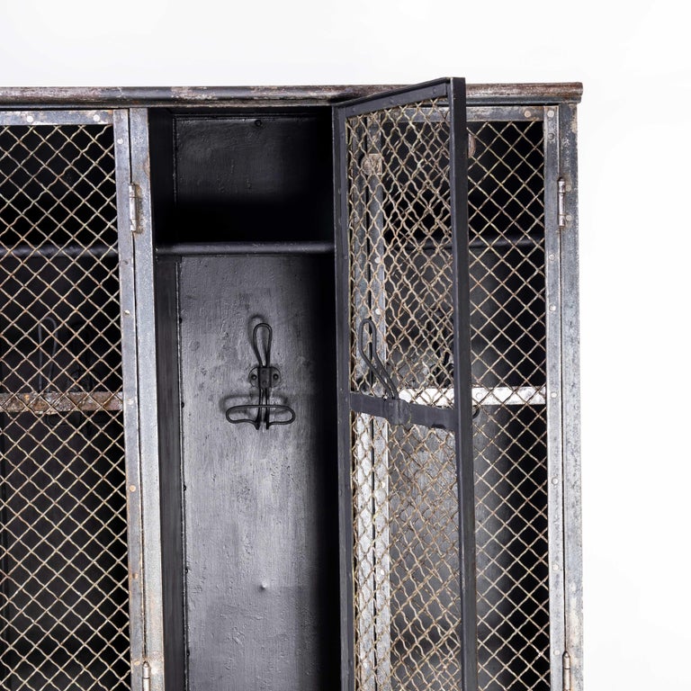 1930's Original French Metal Four Door Mesh Locker by Gantois For Sale ...