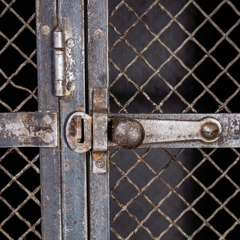 1930's Original French Metal Four Door Mesh Locker by Gantois For Sale ...