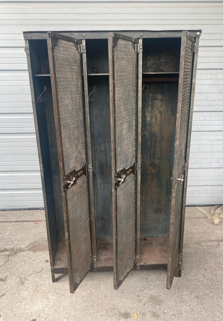 1930’s Original French Style Metal Four Door Mesh Locker by ...