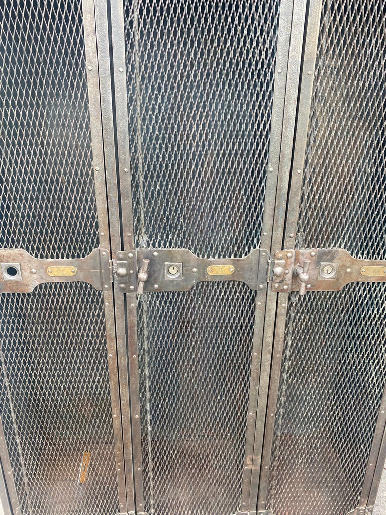 1930’s Original French Style Metal Four Door Mesh Locker by ...