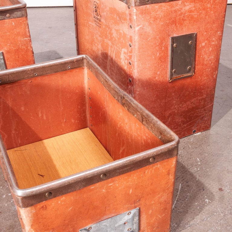 1930's Original Suroy Low Industrial Storage Box, Set Of Three at 1stDibs
