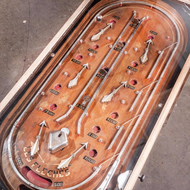 1930s Original Working French Magister Pinball Table, Les Fleches at ...