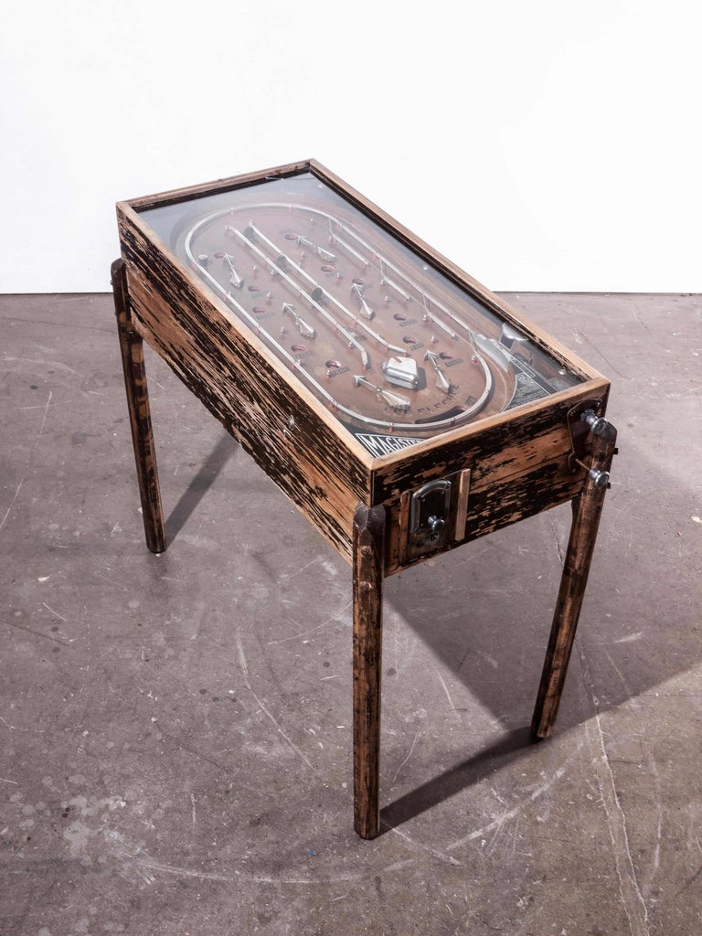 1930s Original Working French Magister Pinball Table, Les Fleches at ...