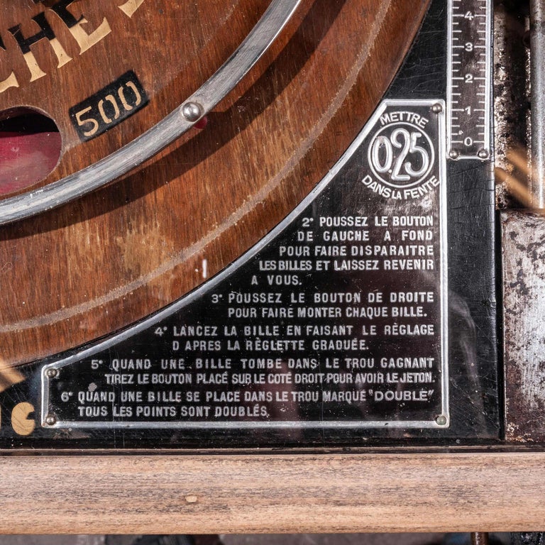 1930s Original Working French Magister Pinball Table, Les Fleches at ...