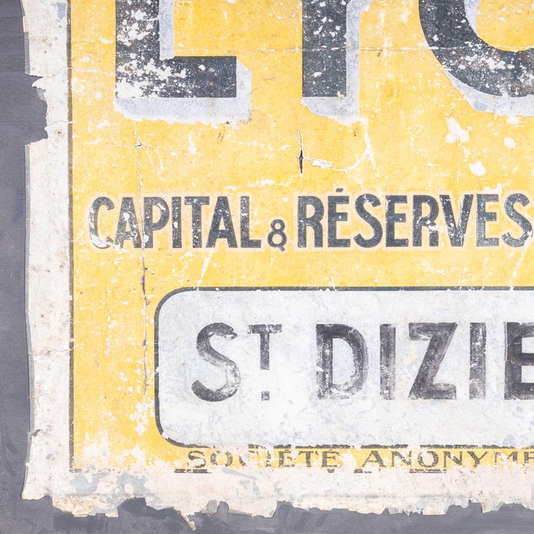 1930's Original Zinc Adverstising Sign - E.Thiebaut For Sale at 1stDibs