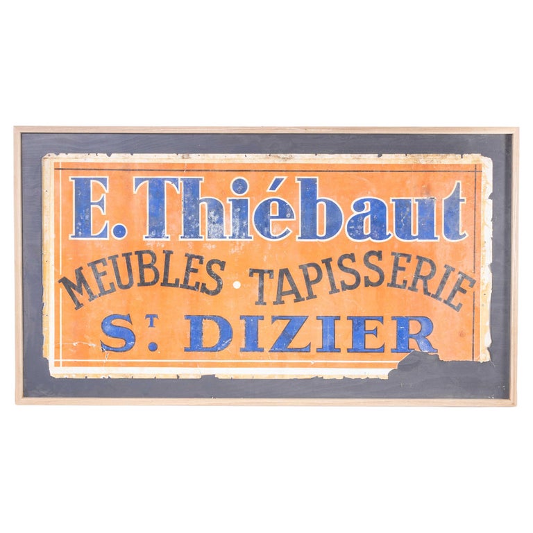 1930's Original Zinc Adverstising Sign - E.Thiebaut For Sale at 1stDibs